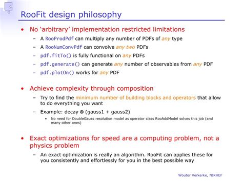 PPT RooFit A Tool Kit For Data Modeling In ROOT PowerPoint Presentation ID