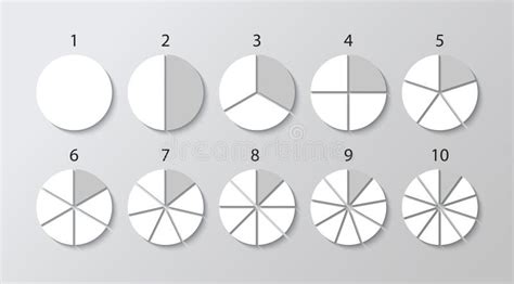 Circular Structure Divided Into Pieces Circle Section Graph Stock Vector Illustration Of