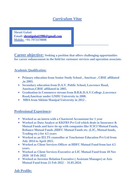 Shruti Gulati Resume Pdf