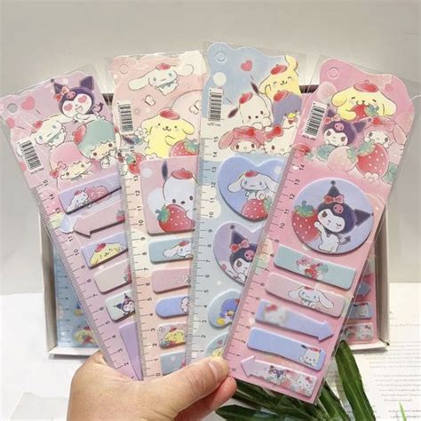 Mini Regla De Cartón Con Postick Sanrio Yolovendo