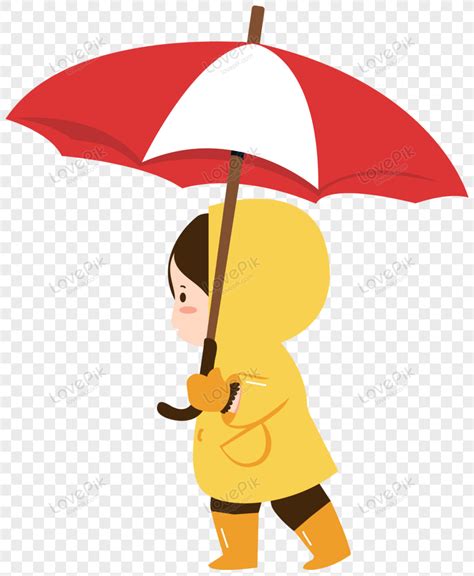 우산을 가진 어린 소녀 Png 일러스트 무료 다운로드 Lovepik