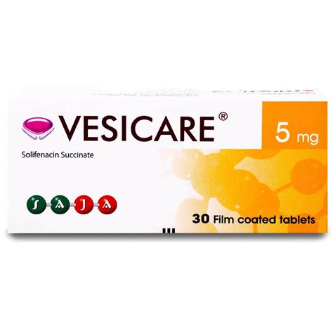 Vesicare 5 Mg Solifenacin Tablets 30 Count Nahdi