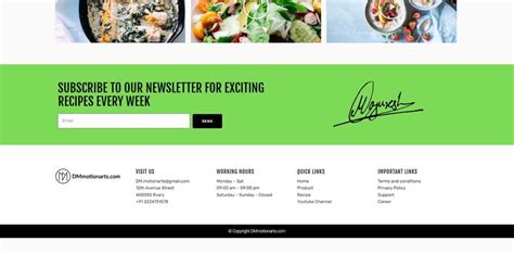 Food Recipe Blog Elementor Template Free Download Dmmotionarts