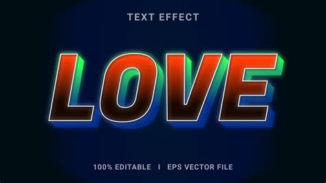Premium Vector Vector Love 3d Text Effect Style