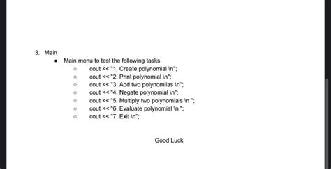 Solved In This Assignment You Will Implement A Polynomial