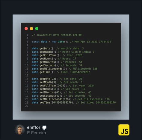 A Cheatsheet For Javascript Date Methods 😀 Eloan Ferreira