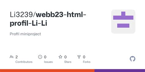 Github Li3239webb23 Html Profil Li Li Profil Miniproject