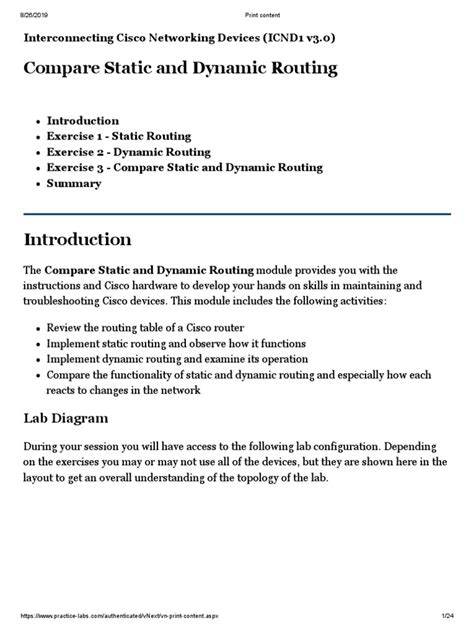 Compare Static and Dynamic Routing | PDF | Routing | Router (Computing)