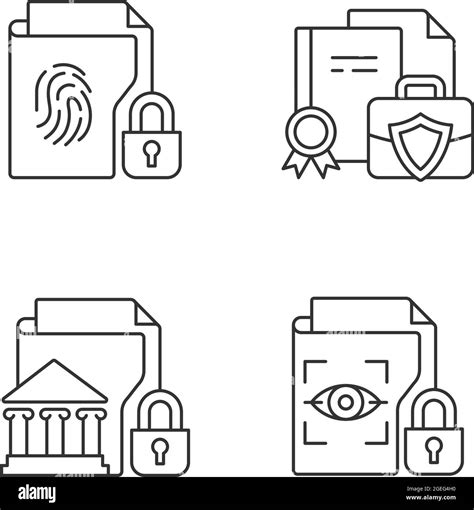 Personal Sensitive Data Linear Icons Set Stock Vector Image Art Alamy