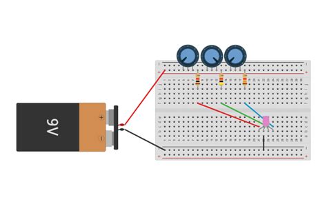 circuit design rgb led tinkercad