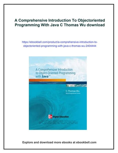 A Comprehensive Introduction To Objectoriented Programming With Java C
