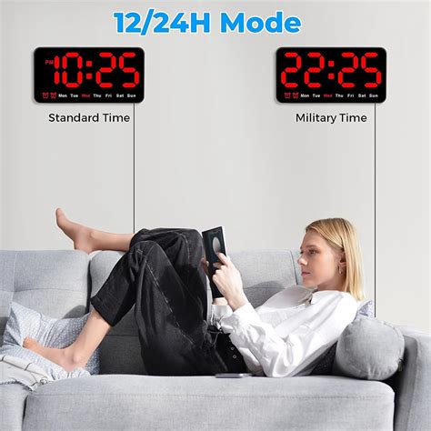 symkmb battery powered digital wall clock 9inch led display with large