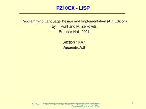 Pz10cx Lisp Programming Language Design And Implementation 4th