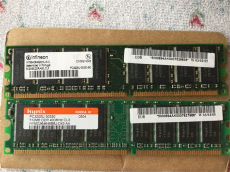 2 512mb 1gb Pc3200u Ddr 400 Cl3 Ebay