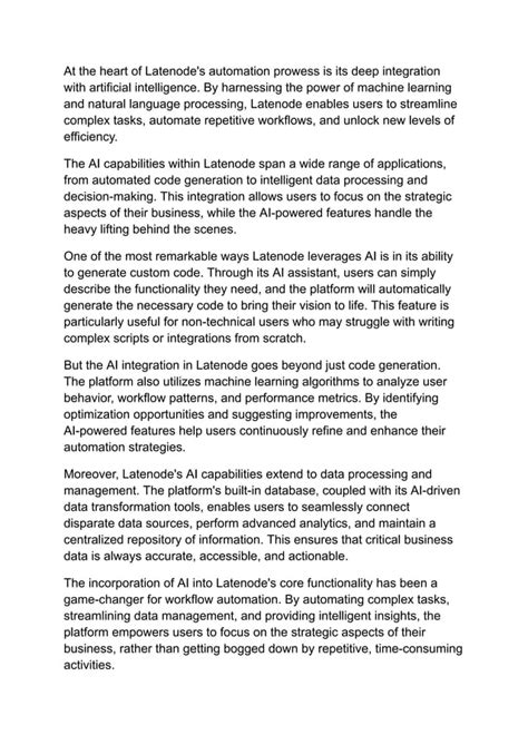 Enhance Workflow With Ai Exploring Latenodes Automation Capabilities