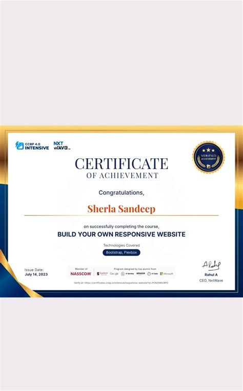 Sherla Sandeep On Linkedin Nxtwave Nxtwaveccbp Rahulattulurisir