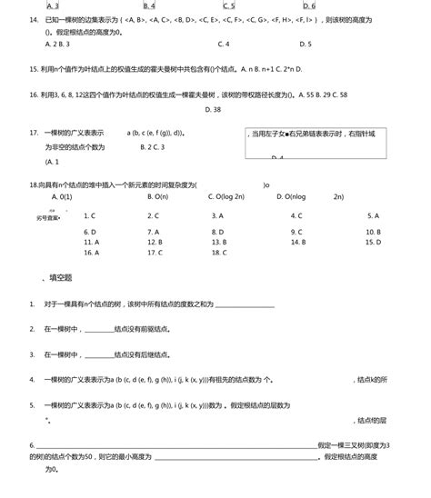 数据结构习题汇编06树和二叉树试题