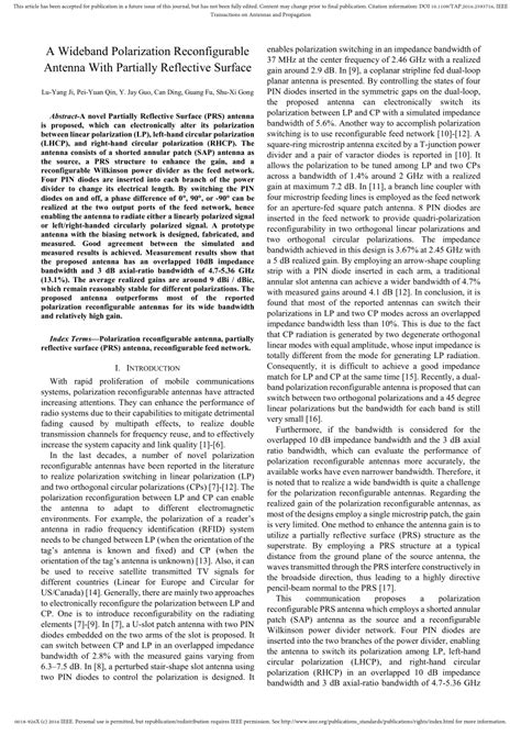 Pdf A Wideband Polarization Reconfigurable Antenna With Partially