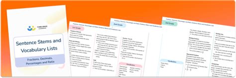 [free] Sentence Stems And Vocabulary Lists Fractions Decimals Percentages And Ratio