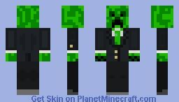Etf Happy Creeper In A Suit Minecraft Skin