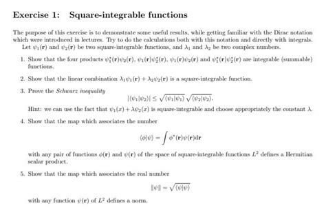 Solved Exercise 1 Square Integrable Functions The Purpose