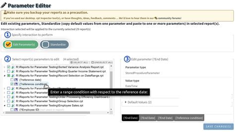 How To Edit The Crystal Reports Parameters Andor Crystal Reports