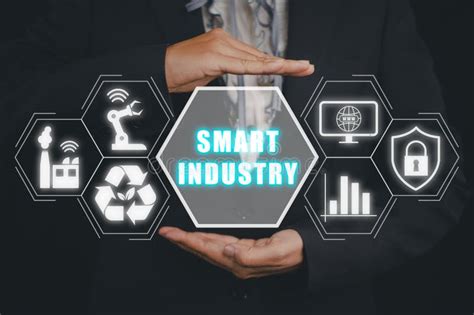Person Hand Holding Smart Industry Icon On Virtual Screen Ai