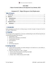SYSC A Pdf SYSC Object Oriented Software Development Late Summer Assignment