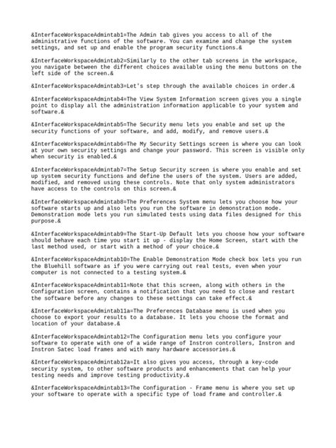 Interface Workspace Admin Tab Pdf