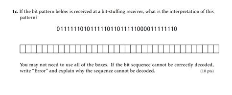 solved 1c if the bit pattern below is received at a