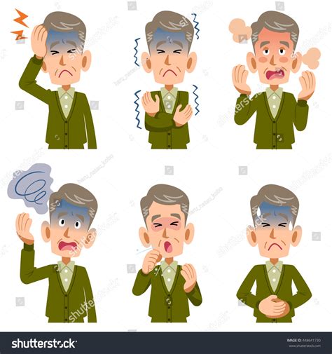 Symptoms Six Elderly Men Disease Stock Vector Royalty Free 448641730