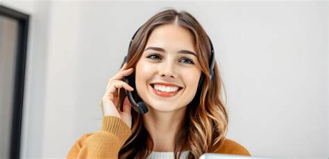 Virtual Assistance Customer Service Website Banner Call Center Women With Headset Premium Ai