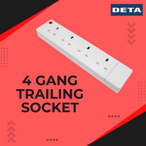 4 Gang Trailing Socket