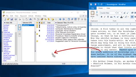 Pk Tip Dragging Text Into Personal Knowbase Personal Knowbase Blog