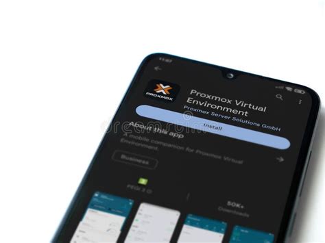 Proxmox Virtual Environment App Play Store Page On Smartphone On White