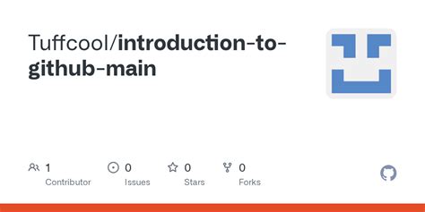 Github Tuffcoolintroduction To Github Main