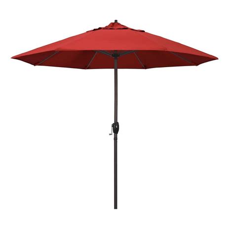 California Umbrella 9 Ft Aluminum Auto Tilt Patio Umbrella In Red