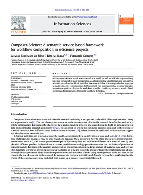 Pdf Semantic Workflow Composition In E Science