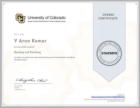 v arun kumar on linkedin coursera hacking patching ethicalhacking