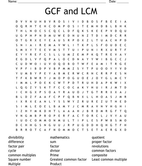 Greatest Common Factor And Least Common Multiple Story Problems