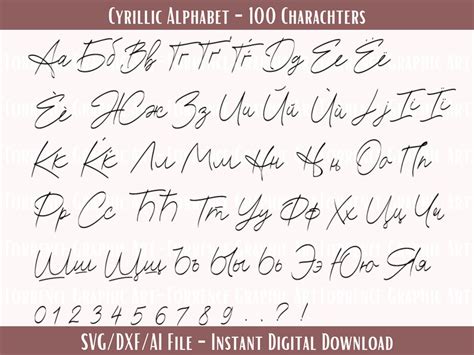 Cyrillic Alphabet Svg File Russian Alphabet Ukranian Etsy