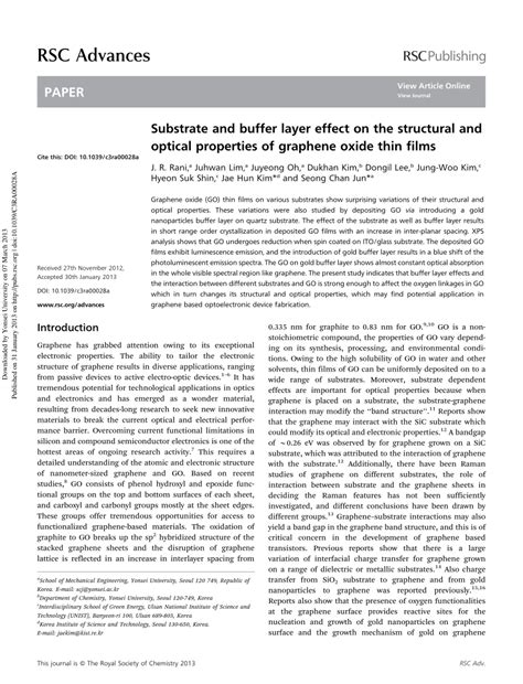 Pdf Substrate And Buffer Layer Effect On The Structural And Optical