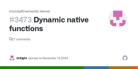 Dynamic Native Functions · Issue 3473 · Microsoftsemantic Kernel · Github