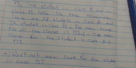 Solved 77 The Student In Class A And In Class B3 Take The Some