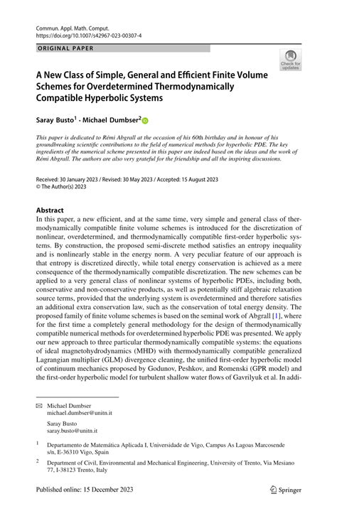 Pdf A New Class Of Simple General And Efficient Finite Volume Schemes For Overdetermined