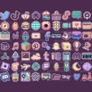 Pixel App Icon Pack City Phone Theme For Ios And Android Etsy
