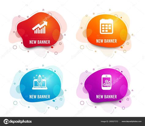 Liquid Badges Set Demand Curve Start Business Calendar Icons Smartphone Stock Vector Image By