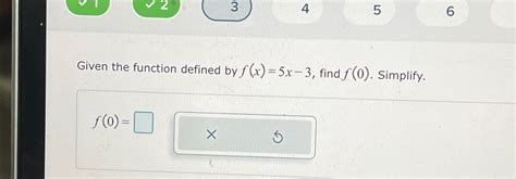 Solved Given the function defined by f(x)=5x-3, ﻿find f(0). | Chegg.com