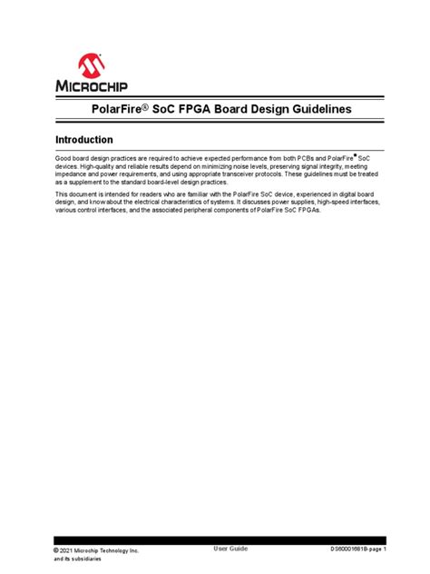 Polarfire Soc Fpga Board Design Guidelines User Guide Vb Pdf Field