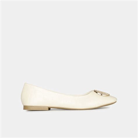 Bata Beige Ballerina For Women Bata